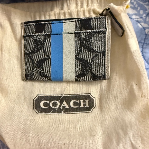 Coach | Accessories | Coach Black And Blue Card Holder | Poshmark